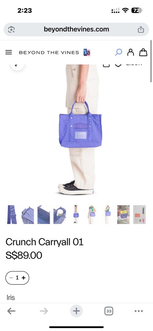 BTV Crunch Carryall 01 Iris, Women's Fashion, Bags & Wallets, Tote Bags ...