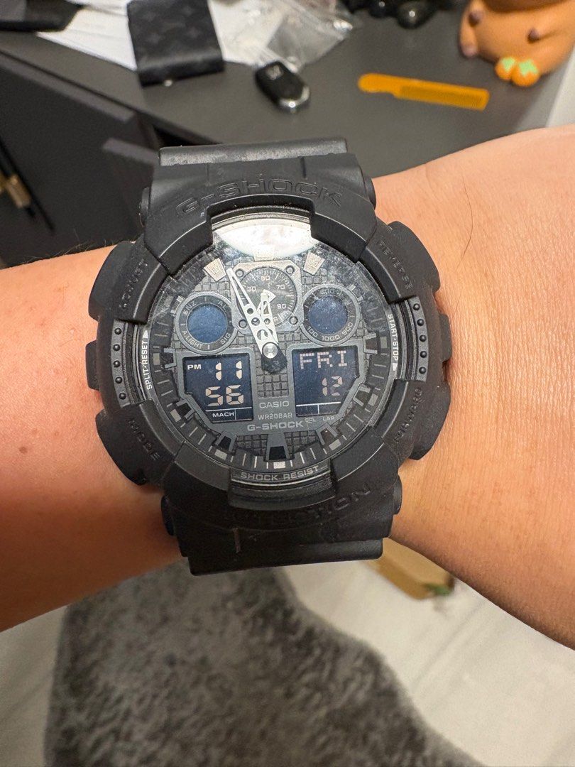 Casio G-Shock GA-100 Black Watch, Men's Fashion, Watches & Accessories ...