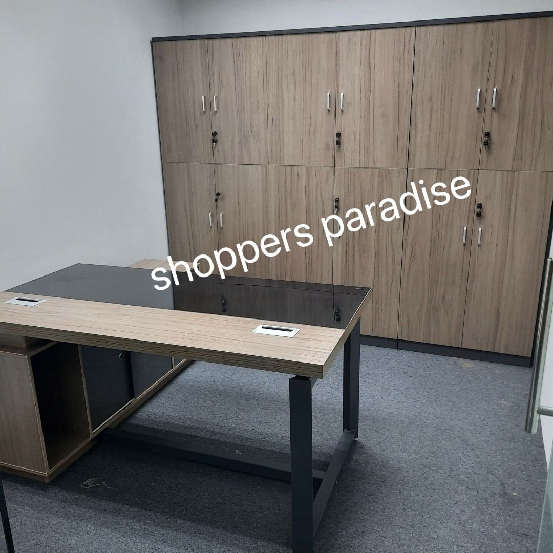 DT 017 Director Table w Swappable Cabinet/Executive Table photo ...
