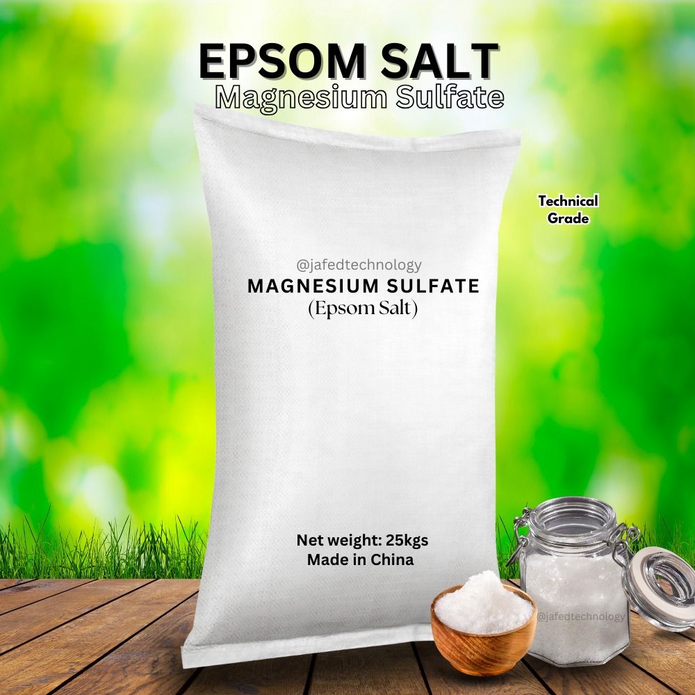 JAFED Epsom Salt Magnesium Sulfate for Foot Soak Salt Bath Gardening Technical Grade 25kgs ...