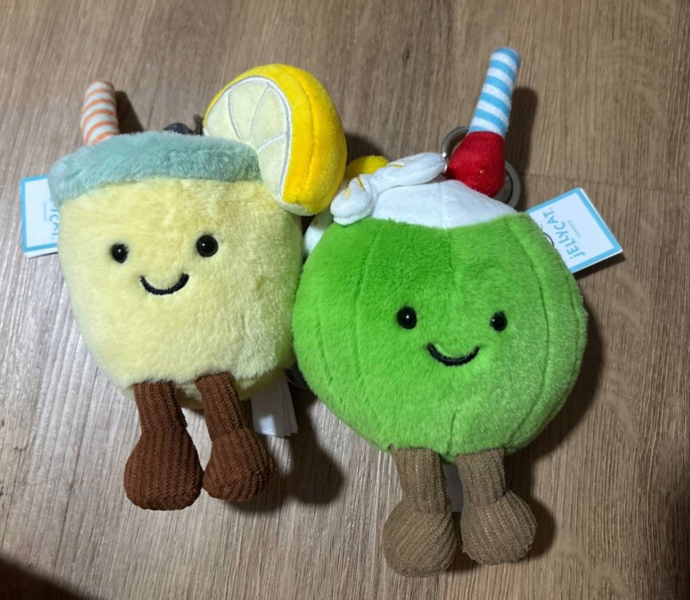 Jellycat Lemonade (sold) & Coconut bag charms, Hobbies & Toys, Toys ...