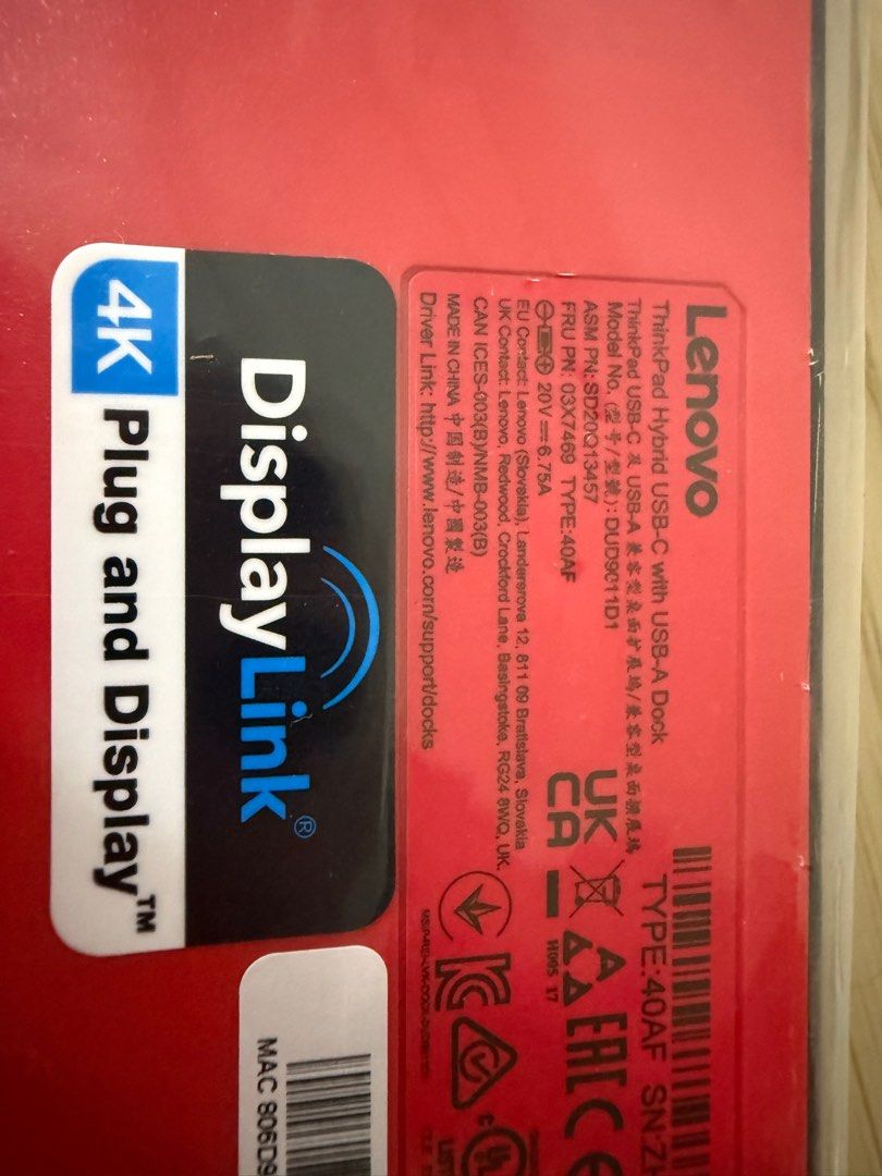 Lenovo ThinkPad Hybrid USB-C with USB-A Dock (Type 40AF), Computers ...