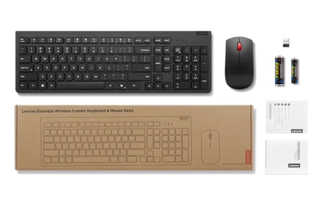 Lenovo Wireless Keyboard and Mouse Combo Gen2, Computers & Tech, Parts ...