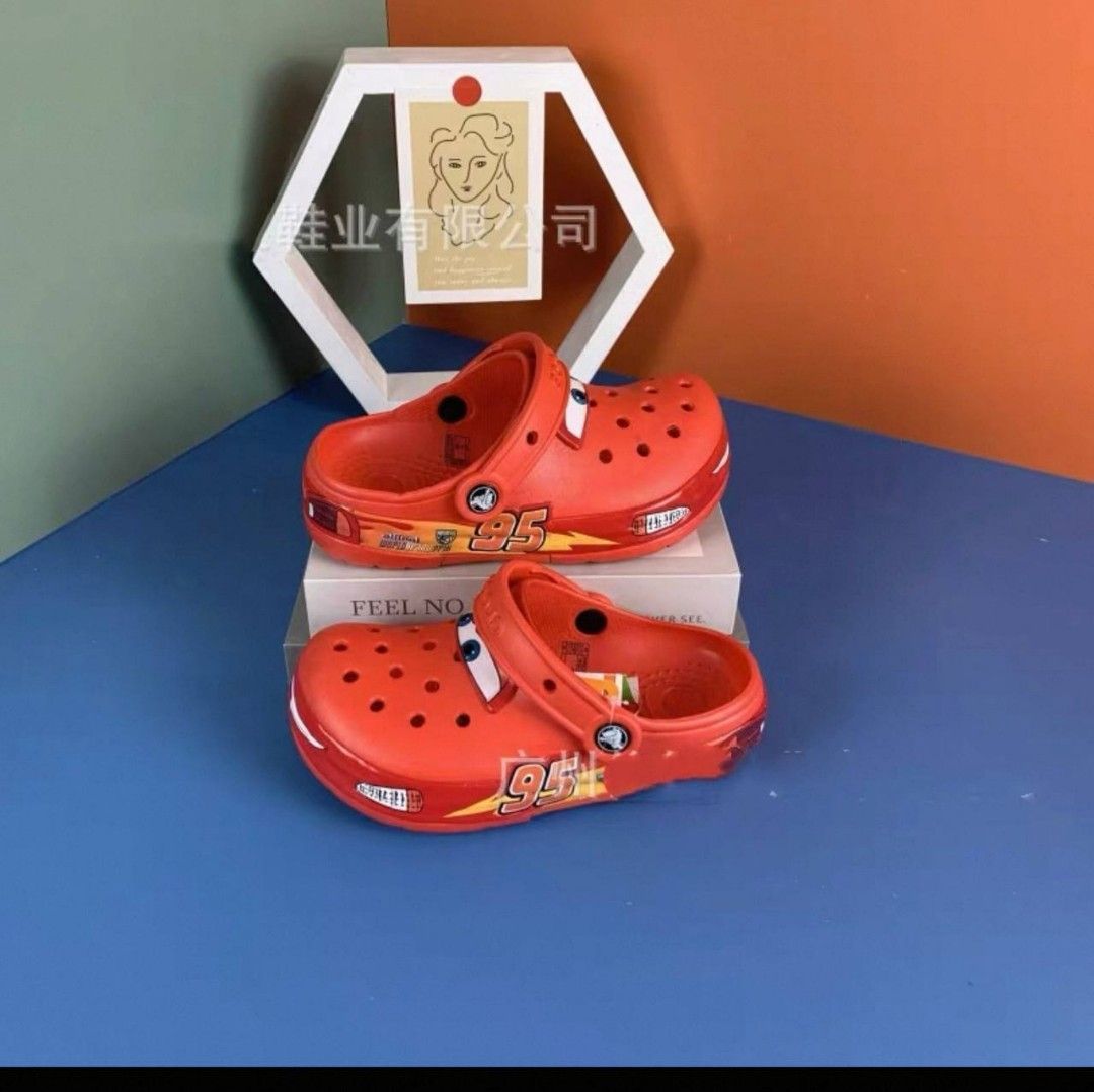 Lightning Mcqueen Crocs 1:1 REP, Men's Fashion, Footwear, Flipflops and ...