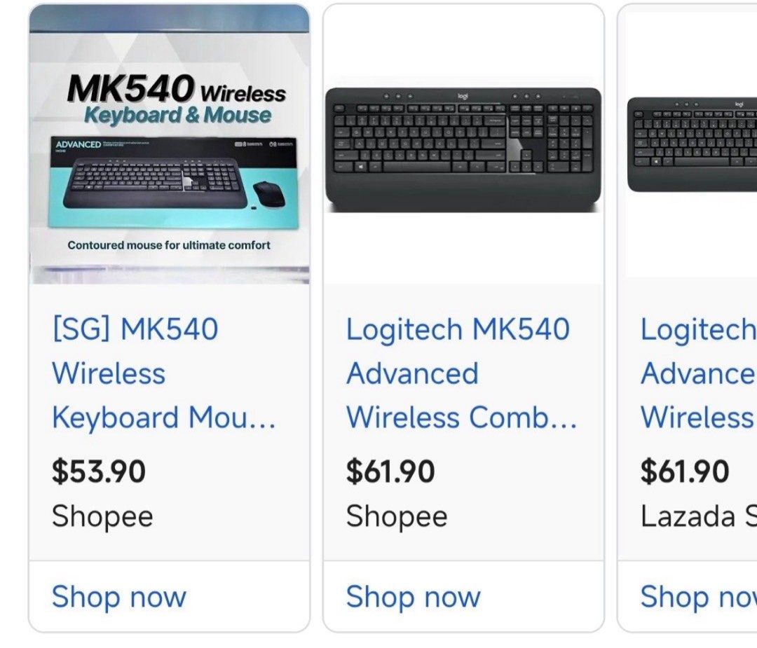 Logitech MK540 Wireless Keyboard & Mouse Combo, Computers & Tech, Parts ...