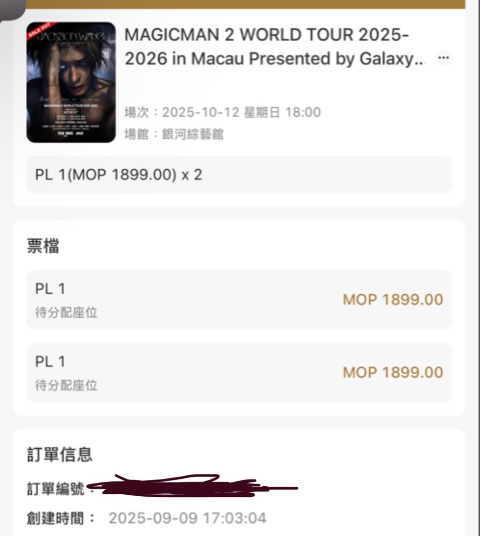 MAGICMAN 2 世界巡迴演唱會 澳門站門票, 興趣及遊戲, 收藏品及紀念品, 明星周邊 - Carousell