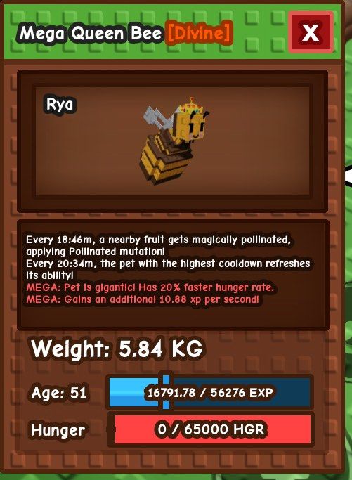 Mega Queen Bee Grow a Garden, Video Gaming, Gaming Accessories, In-Game ...