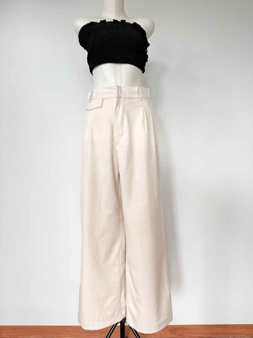 Oro pants yeona.id - celana kulot warna cream, Fesyen Wanita, Pakaian ...