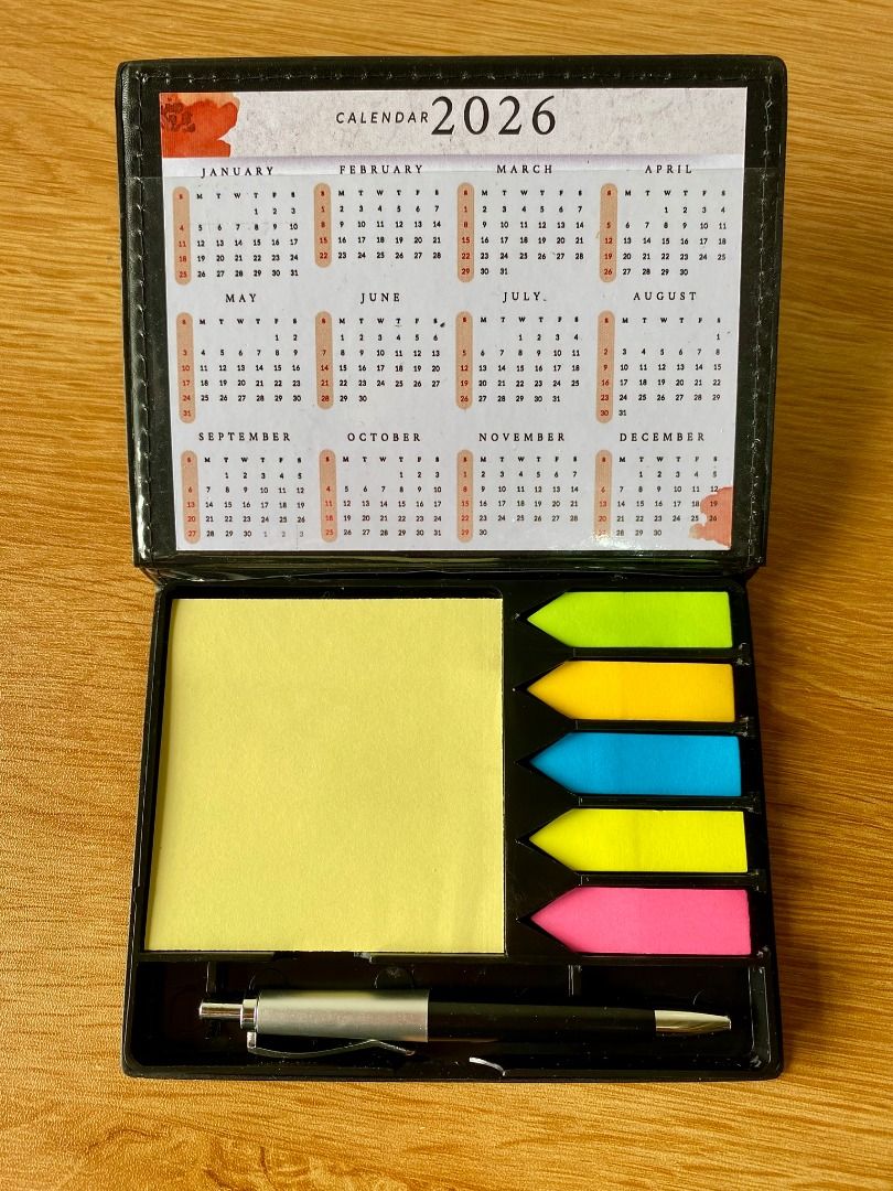Personalized Sticky Note, 2026 Calendar and Pen Set, Hobbies & Toys ...