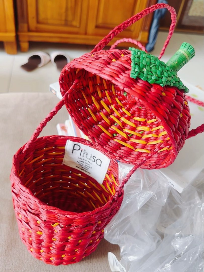 西班牙品牌Pitusa/草莓包/編織包, 她的時尚, 包包、錢包, 肩背、側背包在旋轉拍賣