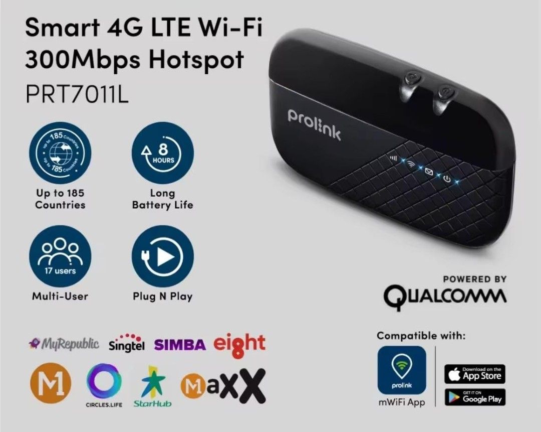 Prolink Smart 4G LTE Wi-Fi Hotspot PRT7011L, Computers & Tech, Parts ...