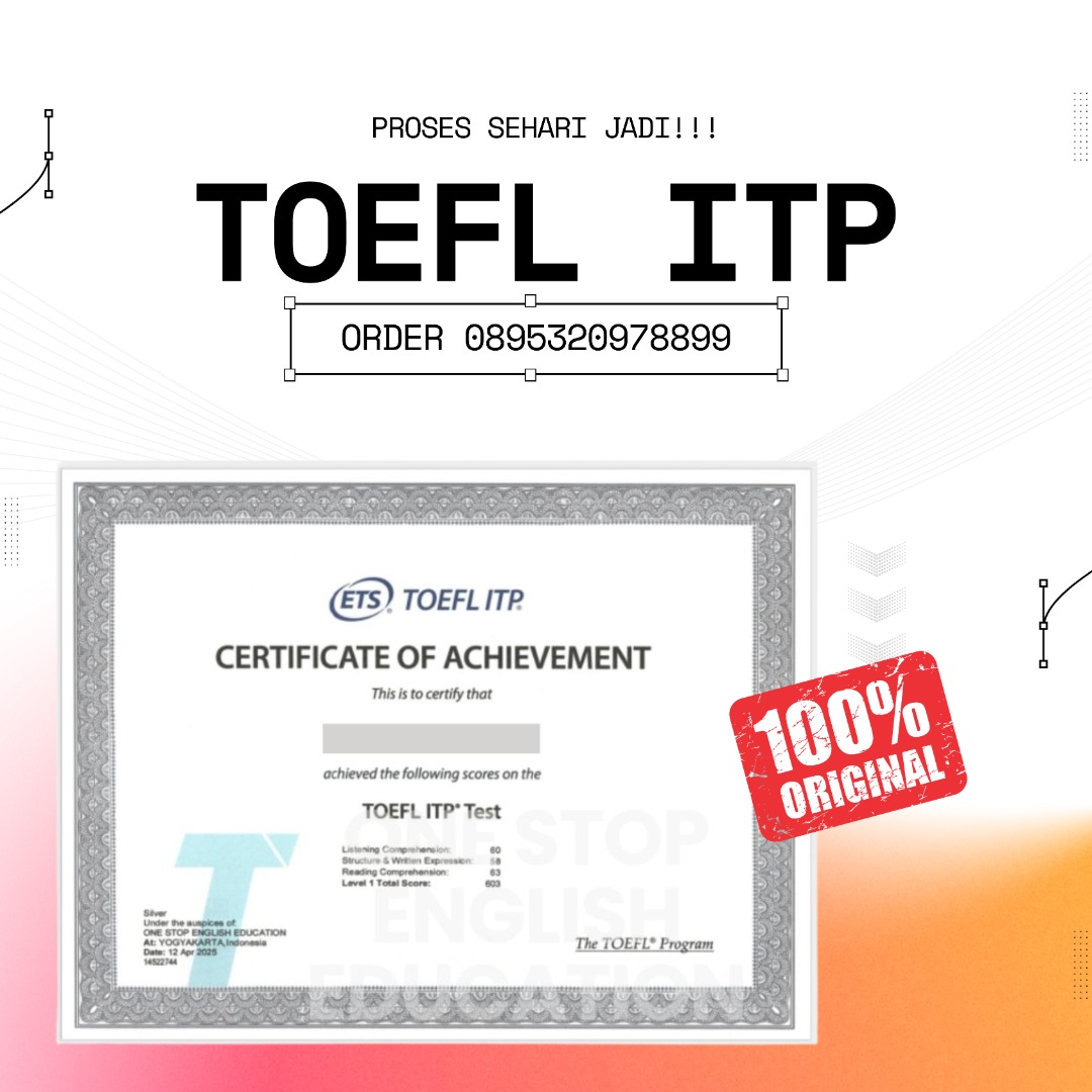 SERTIFIKAT TOEFL ITP ORIGINAL 100%, Buku & Alat Tulis, Alat Tulis di Carousell