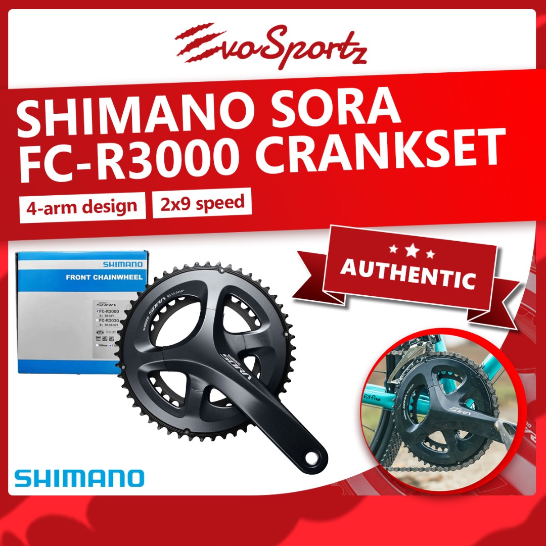 Shimano Sora FC-R3000 Crankset | Authentic Shimano 9 Speed Road Bike ...