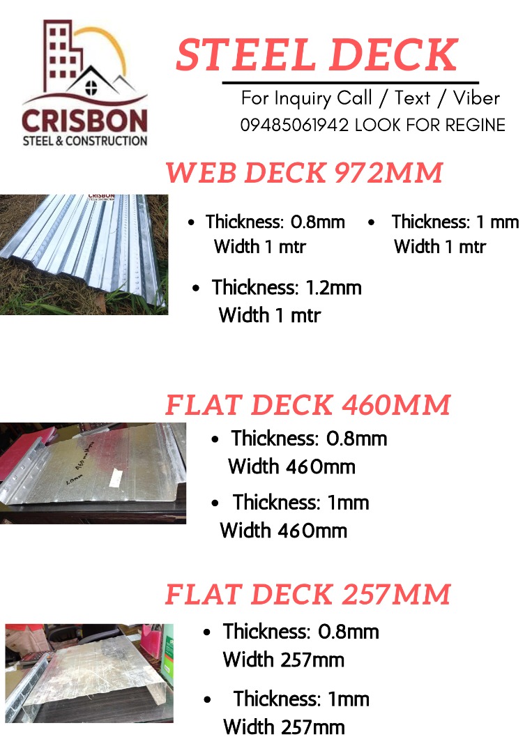 STEEL DECKING / WEB DECK / FLAT DECK 257MM & 460MM, Commercial ...