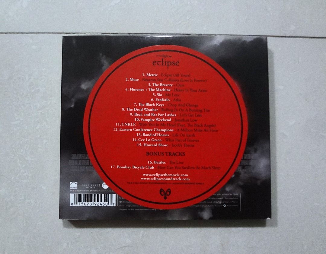 The Twilight Saga Eclipse Original Motion Picture Soundtrack CD, Hobbies & Toys, Music & Media ...