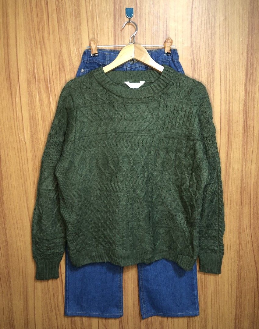 KNK: Time and Tru Women's and Women's Plus Mixed Stitch Sweater (Large ...