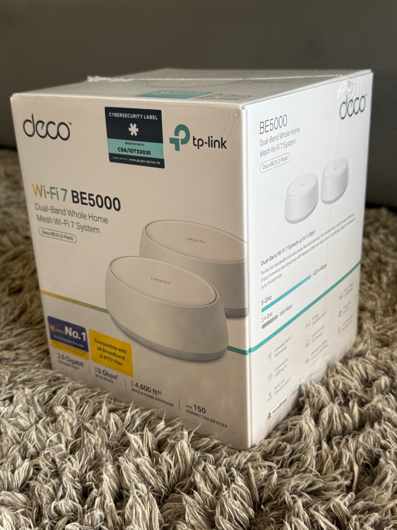 (2pcs set) TP-Link Deco BE5000 Dual-Band Whole Home Mesh Wi-Fi 7 System ...