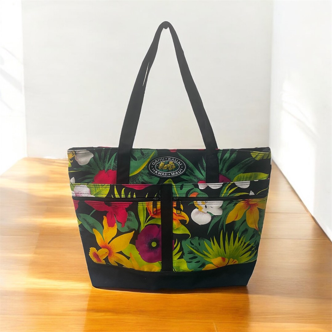 Vintage Hawaii Island Floral Tote Bag | Oahu Kauai Maui Collector Piece ...