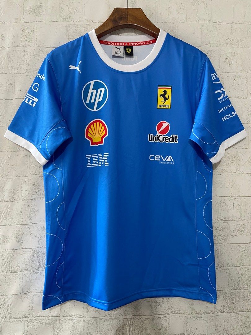 2025 Scuderia Ferrari Special Italy GP Blue Formula One / F1 Team Tee ...