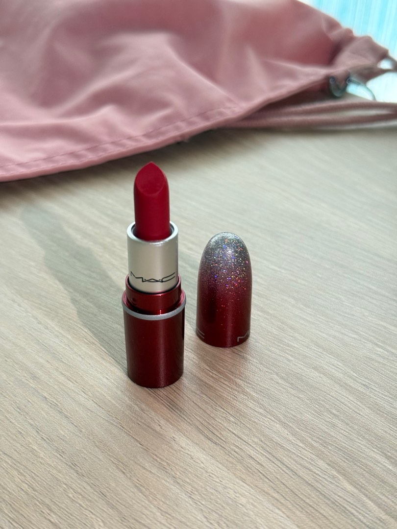 💄 MINI MAC Ruby Woo (Matte Red) - Limited Edition Glitter Cap!, Beauty ...