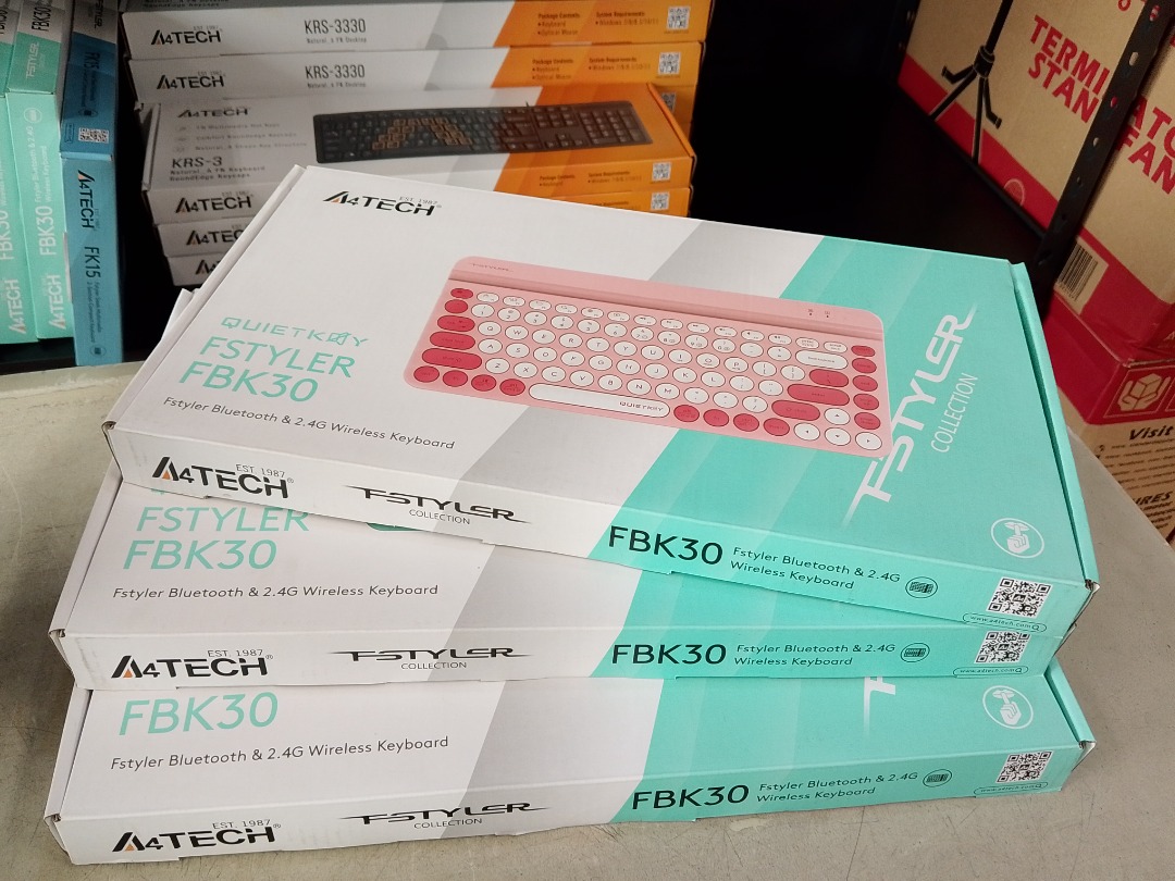 A4Tech FBK30 Fstyler Bluetooth & Wireless QuietKey Silent Compact ...