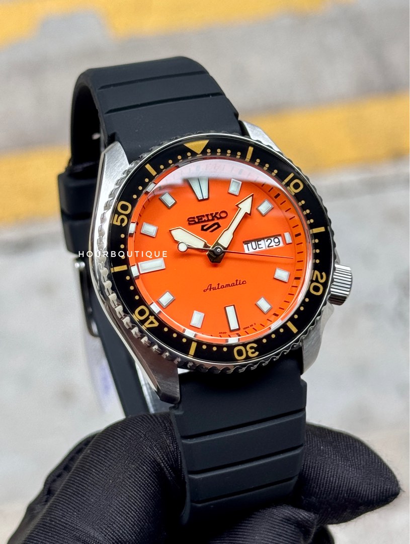 Brand New Seiko 5 Orange Dial Automatic Watch SRPL89K1, Men's Fashion ...