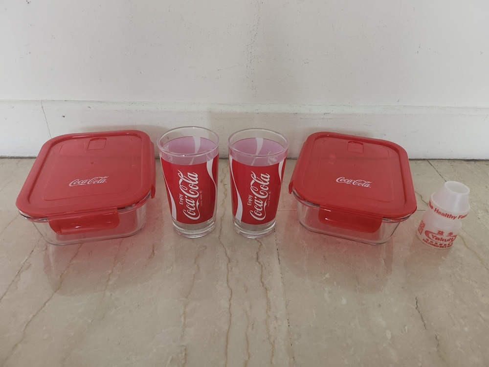 Coca-Cola Coke Glasses & Glass Food Containers (Total S$25 only for all ...