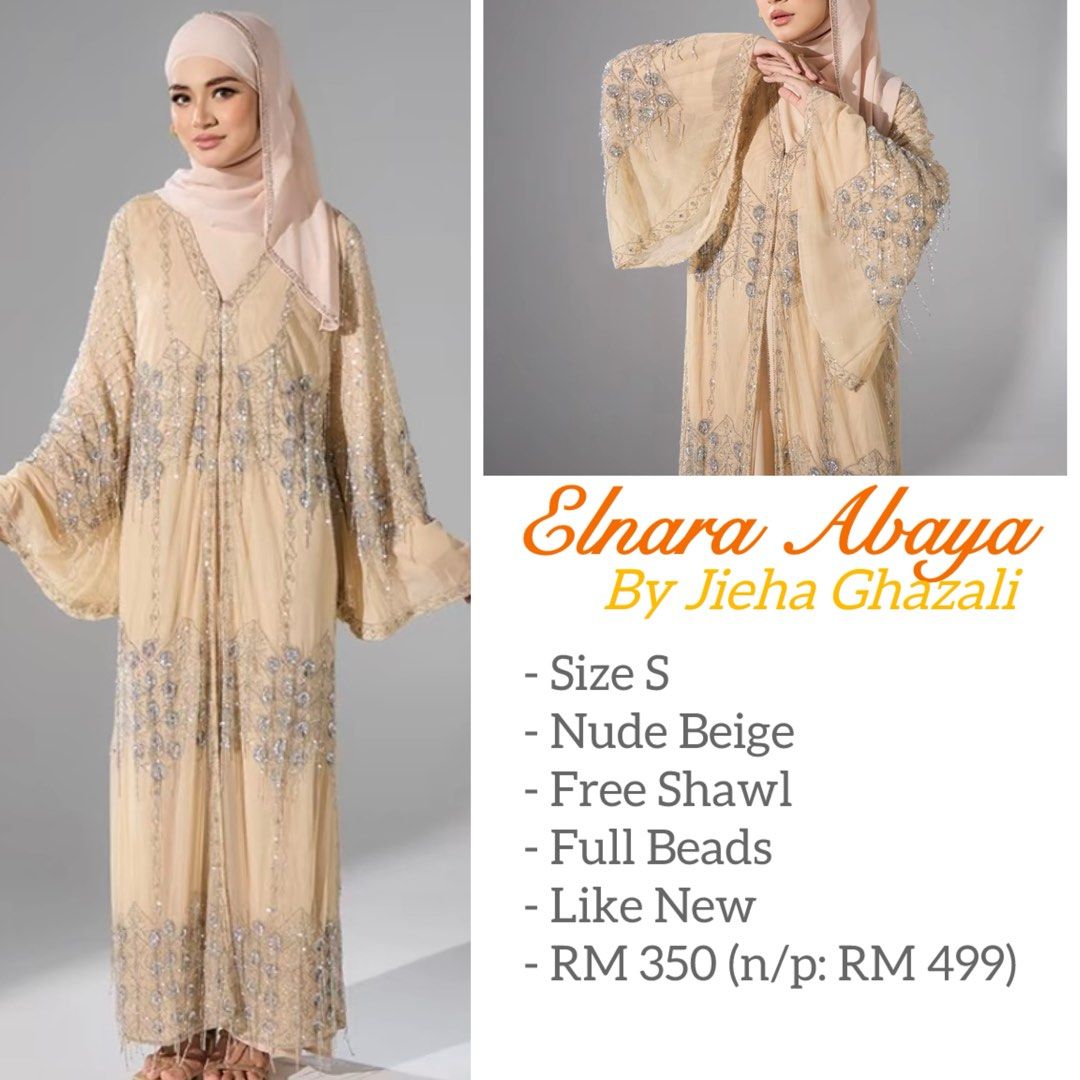 Elnara Abaya by Jieha Ghazali, Women's Fashion, Muslimah Fashion, Kaftans & Jubahs on Carousell