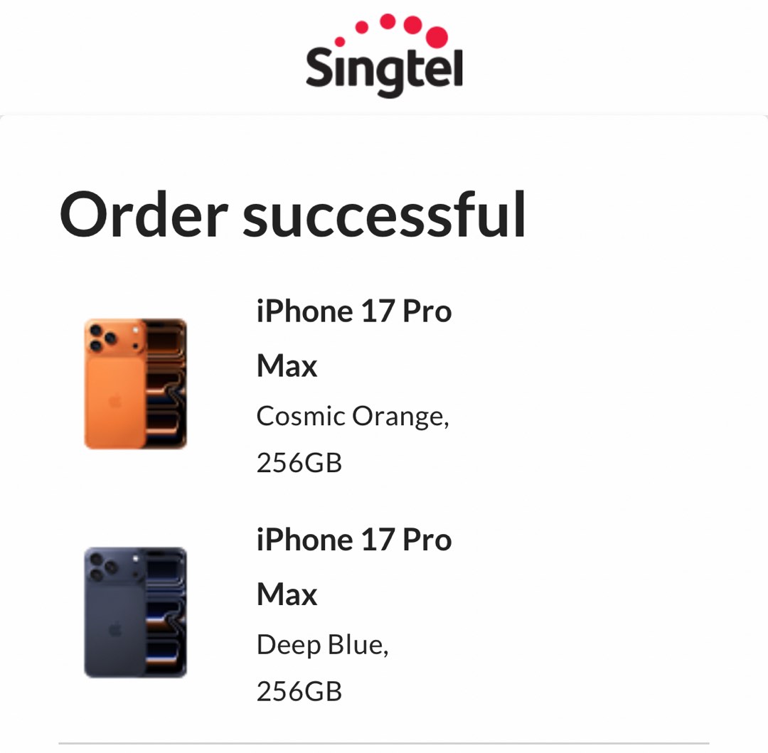 iPhone 17 Pro Max 256GB Cosmic Orange Deep Blue Singtel, Mobile Phones ...