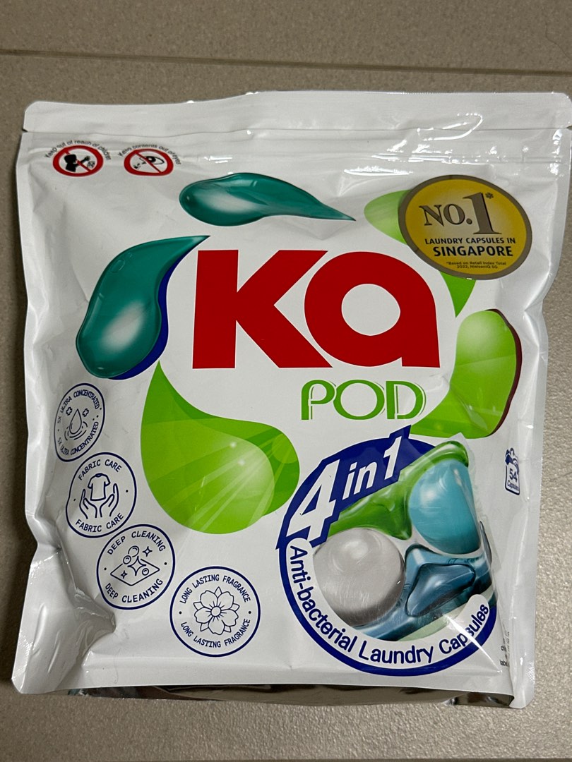 Ka Pod 4-in-1 Anti-bacterial Laundry Capsules, Furniture & Home Living ...