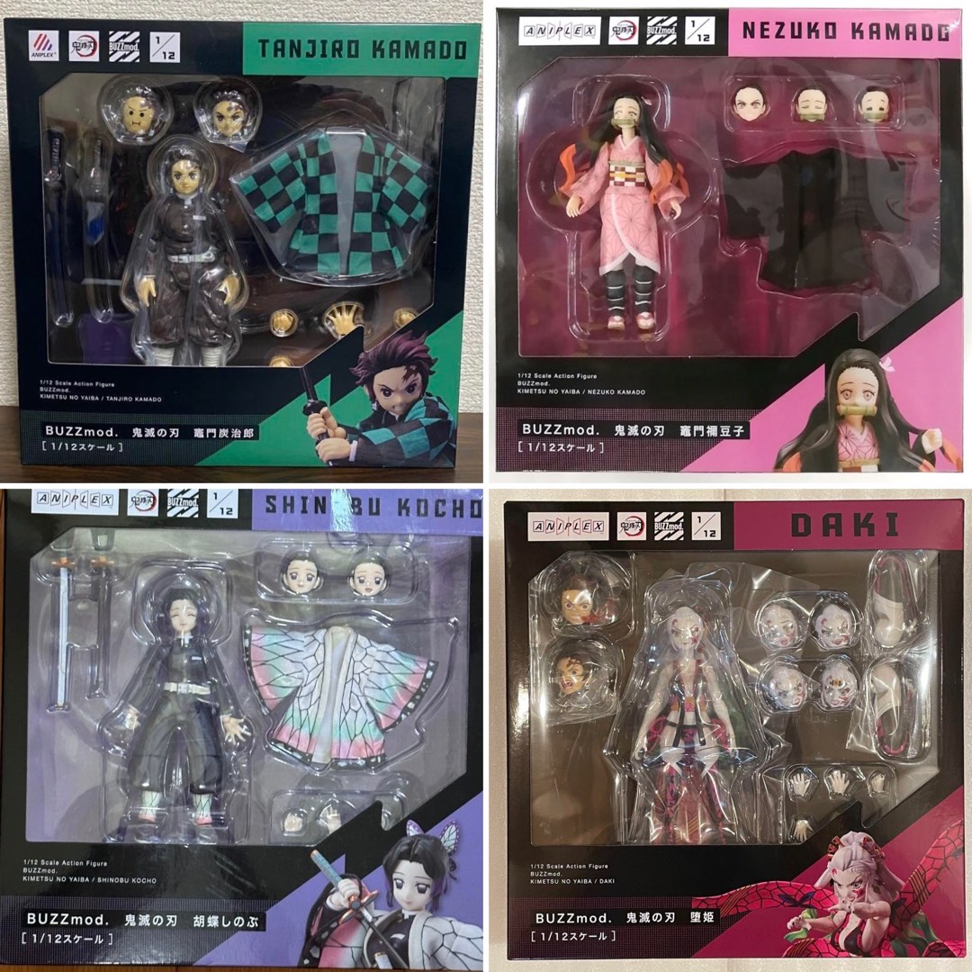 已開 Aniplex 限定 鬼滅之刃 BUZZmod 1/12 可動 炭治郎 彌豆子 墜姬 蟲柱 蝴蝶忍 上三 猗窩座 共5款 可動 壽屋 SHF 模型 絆之裝 Figma, 興趣及遊戲 ...