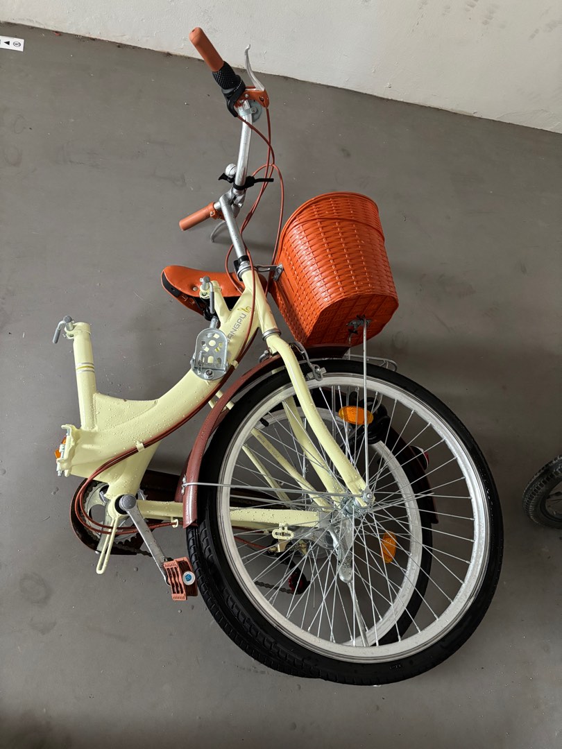 Sangpu Folding Bicycle with Basket and Child Seat, Sports Equipment ...