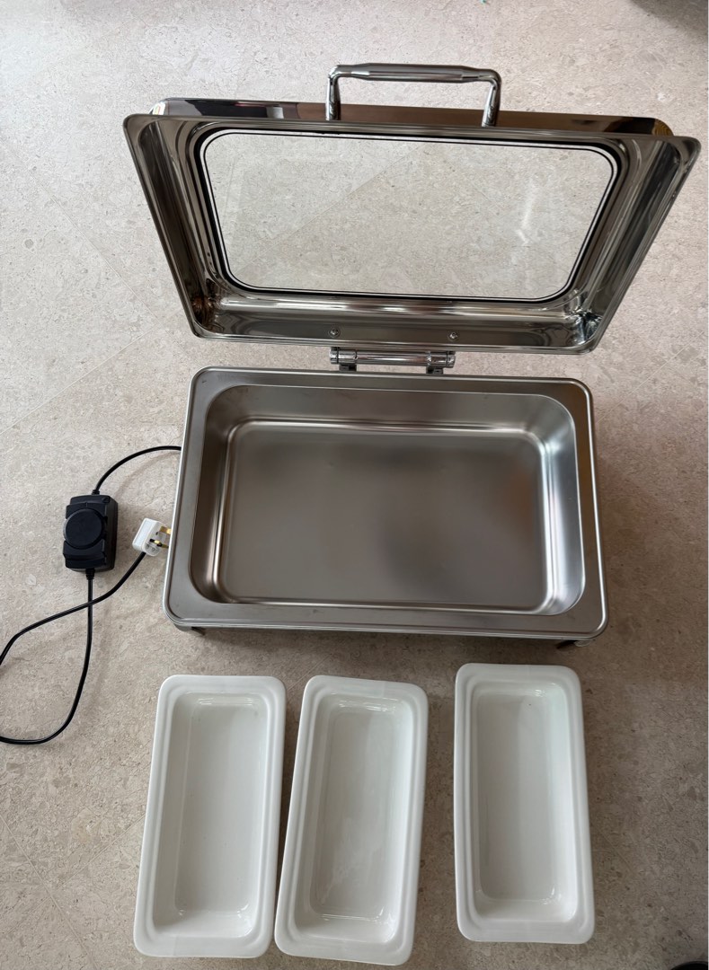 Stainless Steel Electric Buffer Warmer with Ceramic Inserts, TV & Home ...