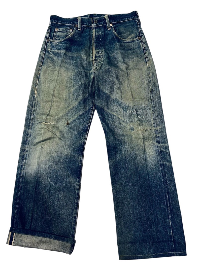 VINTAGE LEVIS BIG E 702 XX SELVEDGE BUCKLE BACK DONUT BUTTON OLD ...