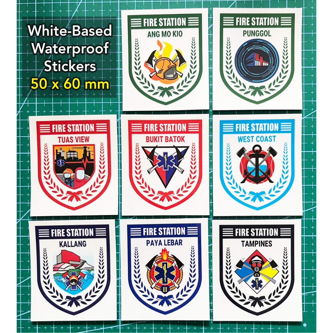 Waterproof Stickers . Abt 50x60mm . SCDF Fire Stations : Ang Mo Kio ...