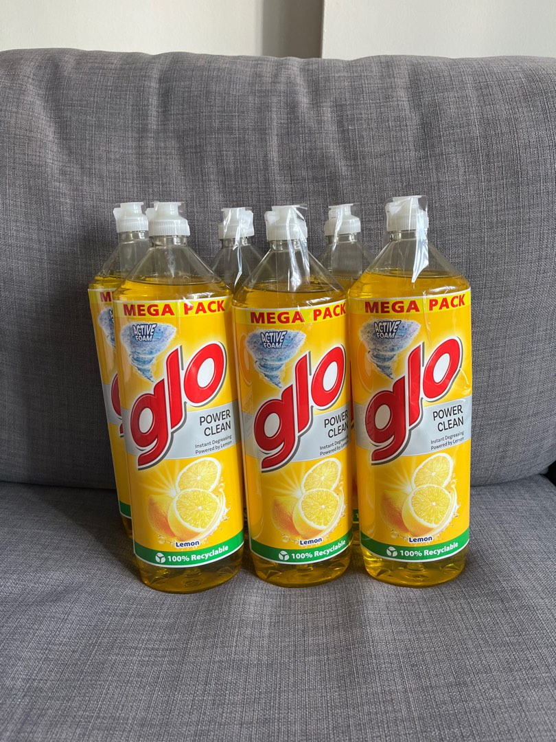 6 x 1.2L Glo Dishwashing Liquid Lemon, Furniture & Home Living, Cleaning & Homecare Supplies ...