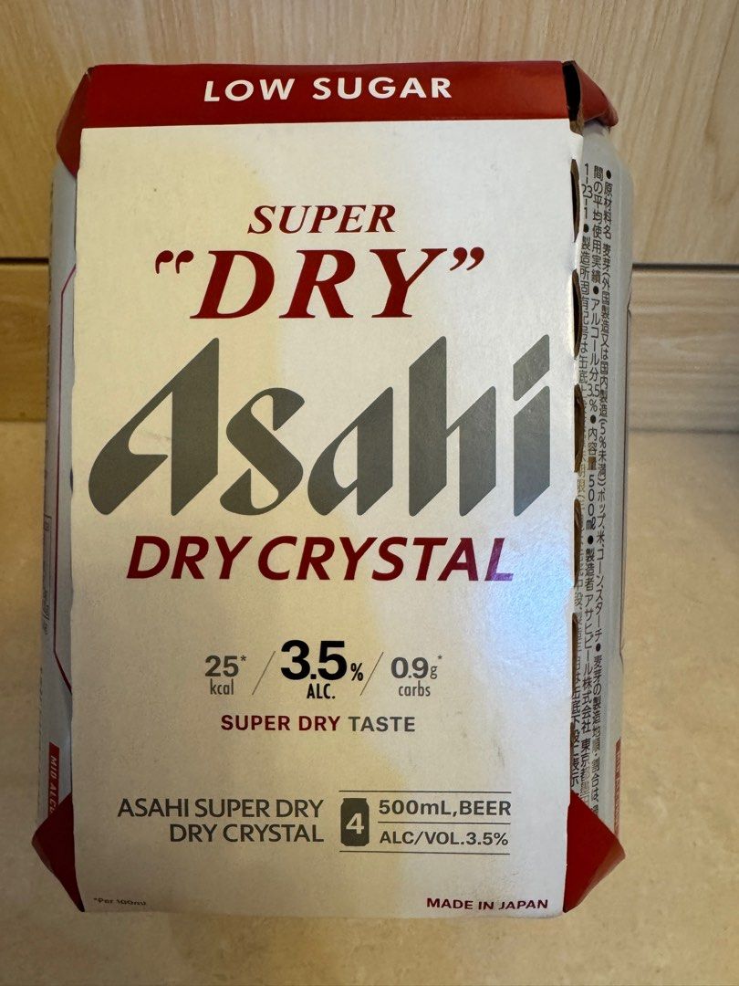 💥Asahi Super Dry Crystal 低糖啤酒 💥原裝日本 💥到期日2026 有多pack, 嘢食 & 嘢飲, 酒精飲料 ...
