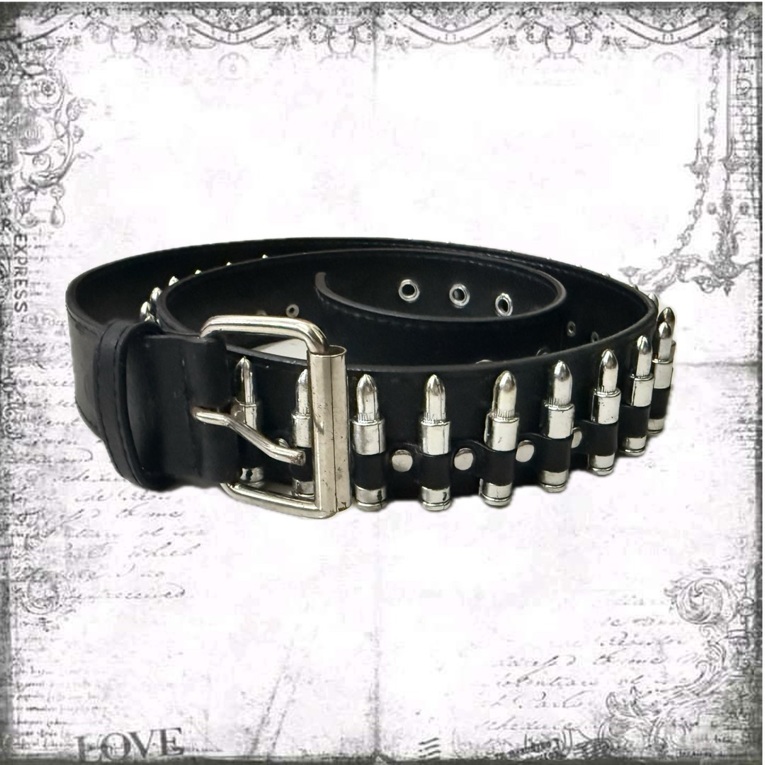 Black bullet design (not real) Belt Emo Opium core Visual kei Vkei ...