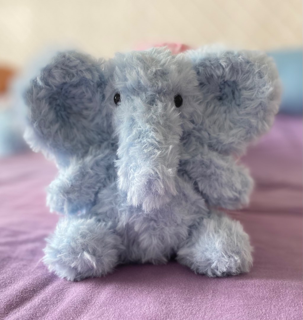 Blue Elephant Plush Toy, Hobbies & Toys, Toys & Games on Carousell