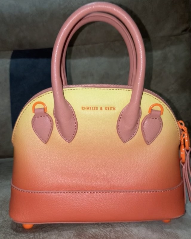 Charles & Keith Harmonee Bowling Bag in Sunset colorway - Lightly used ...