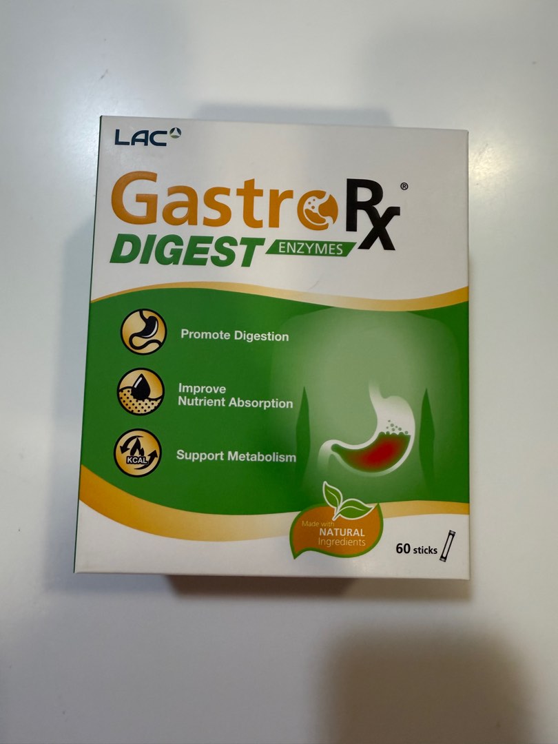 LAC GastroRx Digest Enzymes - 60 Sticks, Health & Nutrition, Health ...