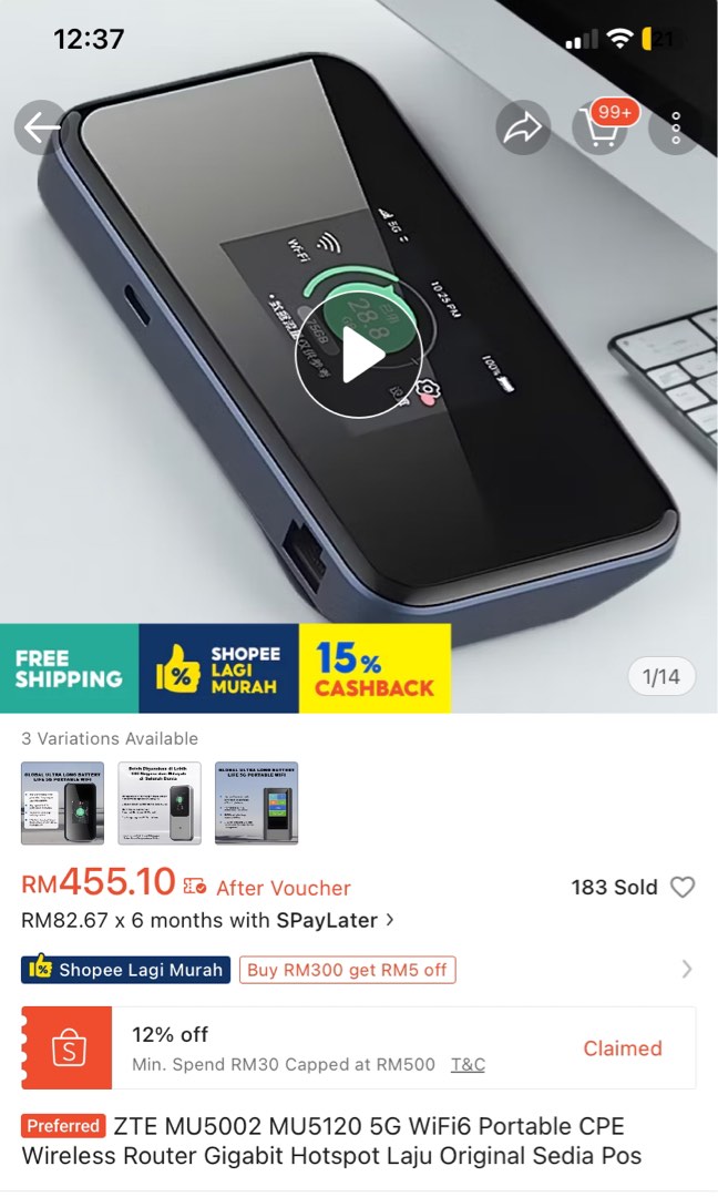 Mifi wireless modem ZTE 5G with external anthenna, Mobile Phones ...