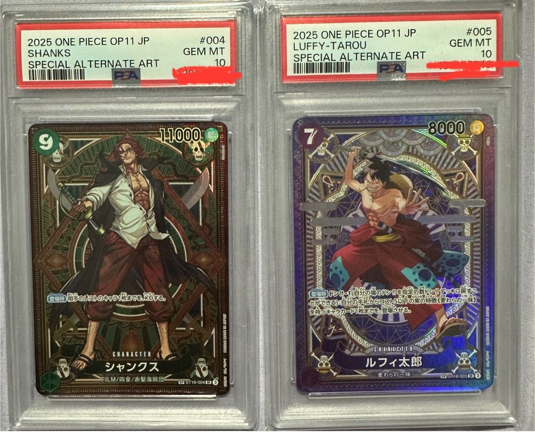 One Piece OP11 JP Shanks & Luffy-Tarou Special Alternate Art PSA 10 ...