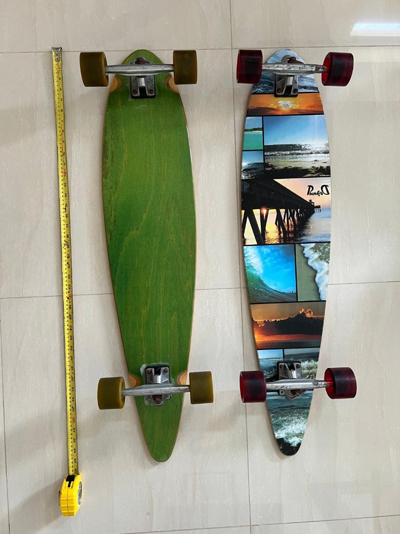 Pair of Skateboards/ Longboards - Green and Sunset Design, Sports ...