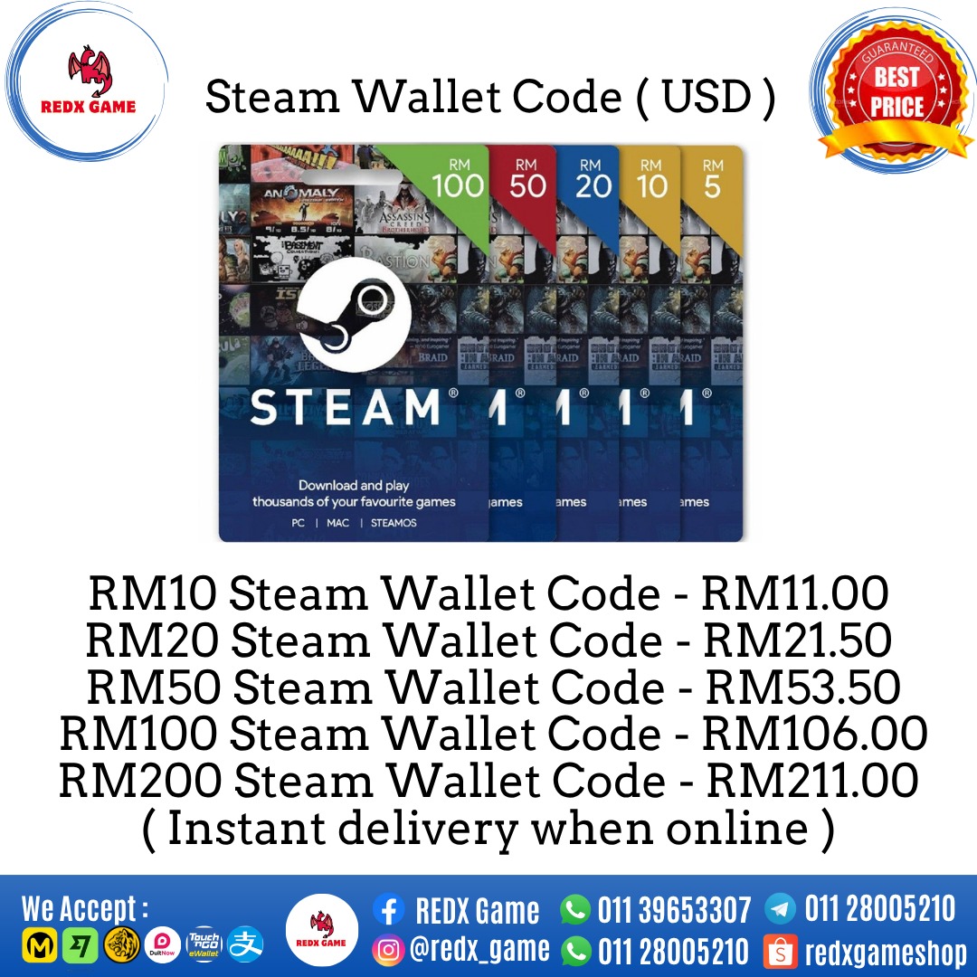 🛡️Steam Wallet Code USD – REDX Game | Trusted | Fast | Cheap, Video ...