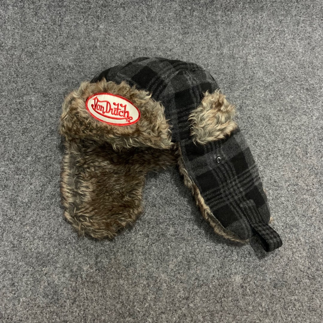 Topi Von Dutch Y2k - Vondutch Winter Hat - topi ear flap, Fesyen Pria ...