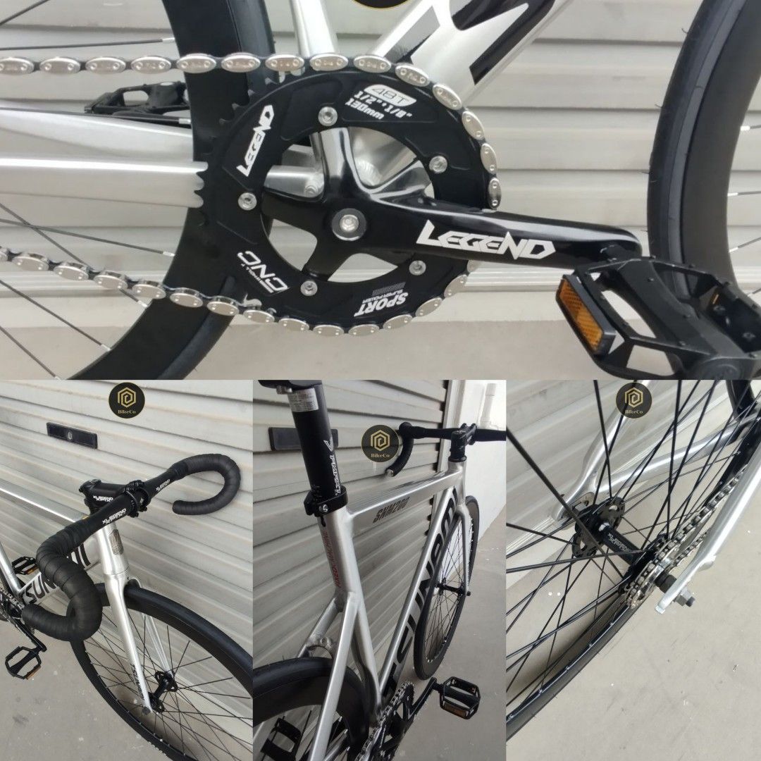 🔥🆕TSUNAMI SNM-200 Silver Fixie Bike | SNM200 Aero Fixed Gear Track ...