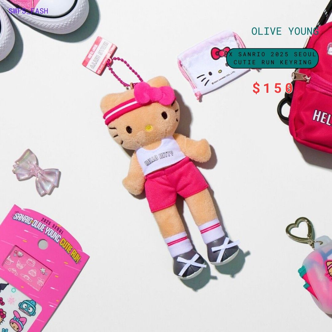 韓國直送] Olive Young x Sanrio 2025 Seoul Cutie Run Plush Doll Keyring ...