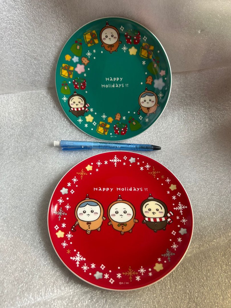 Chiikawa ceramic plate set, Furniture & Home Living, Kitchenware ...