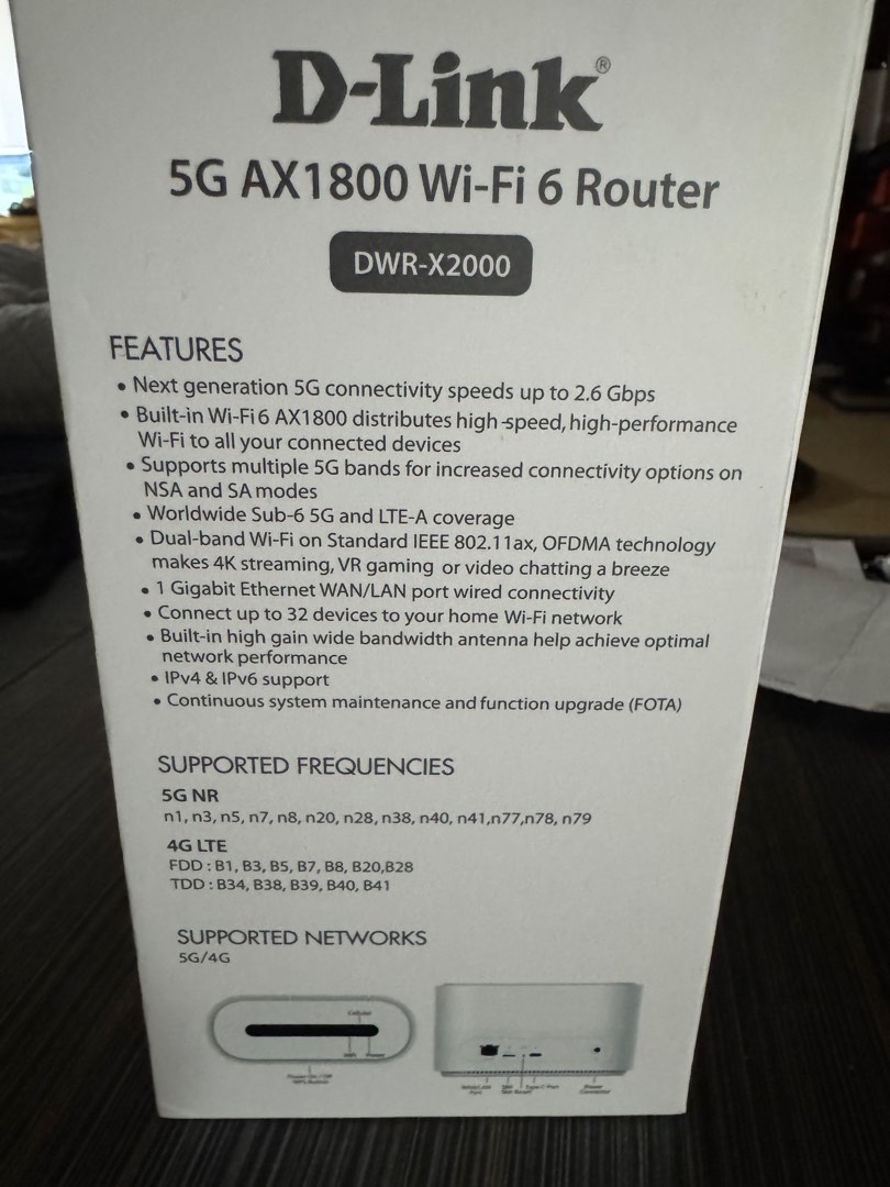 D-Link 5G AX1800 Wi-Fi 6 SIM Router DWR-X2000, Computers & Tech, Parts ...